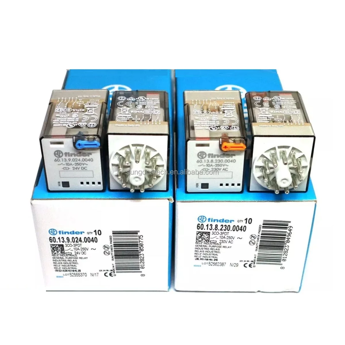 Finder Relay 60.13.8.024.0054 24vac 11pin With Led Light 24v 8a 250v ...