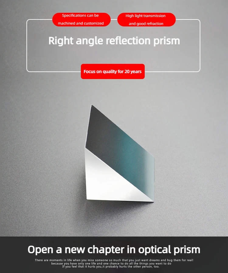 Right Angle Reflection Prism 30mmk9 Glass Beveled Aluminum Film ...