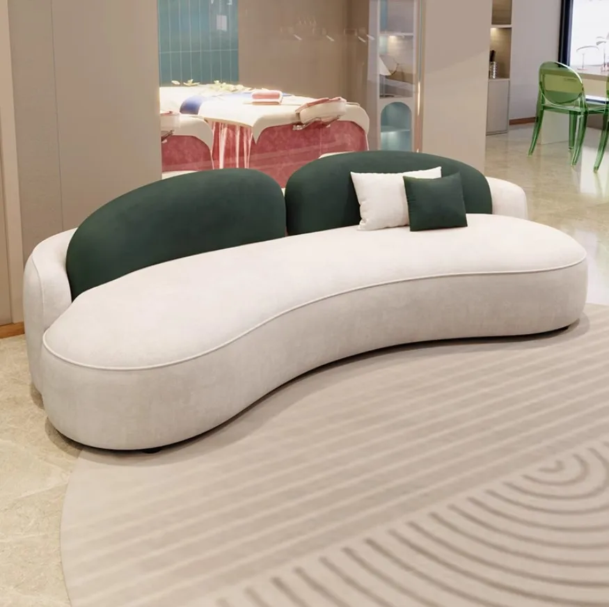 Hotel Lobby Leather Curved Sofa Fashion High End VIP Reception Sofa ...