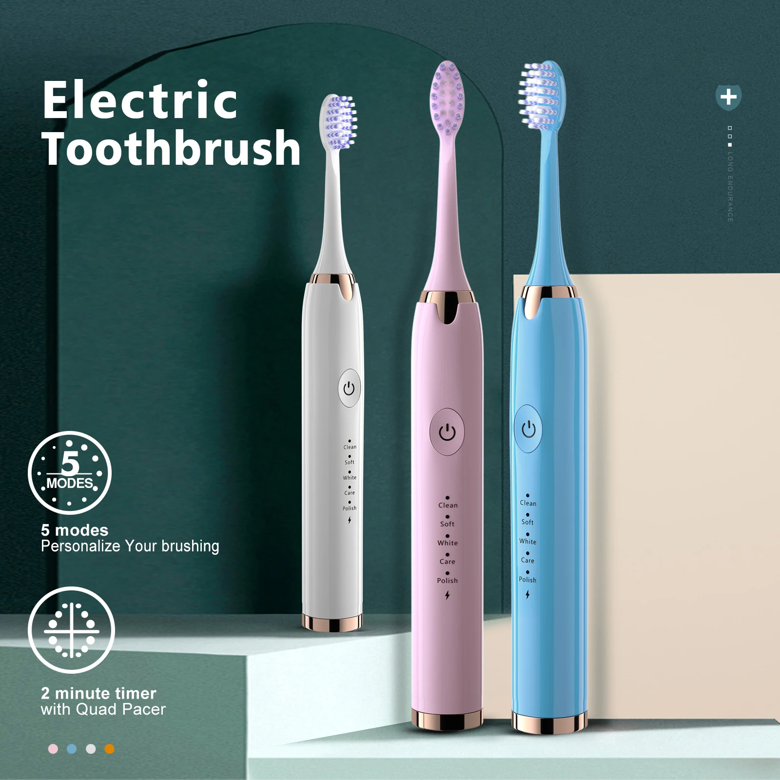 Adult Rechargeable Usb Ultrasonic Electric Toothbrush Efficient Dental ...