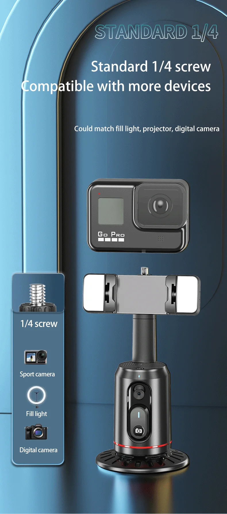 Auto Face AI Tracking Gimbal Stabilizer - Perfect Selfies