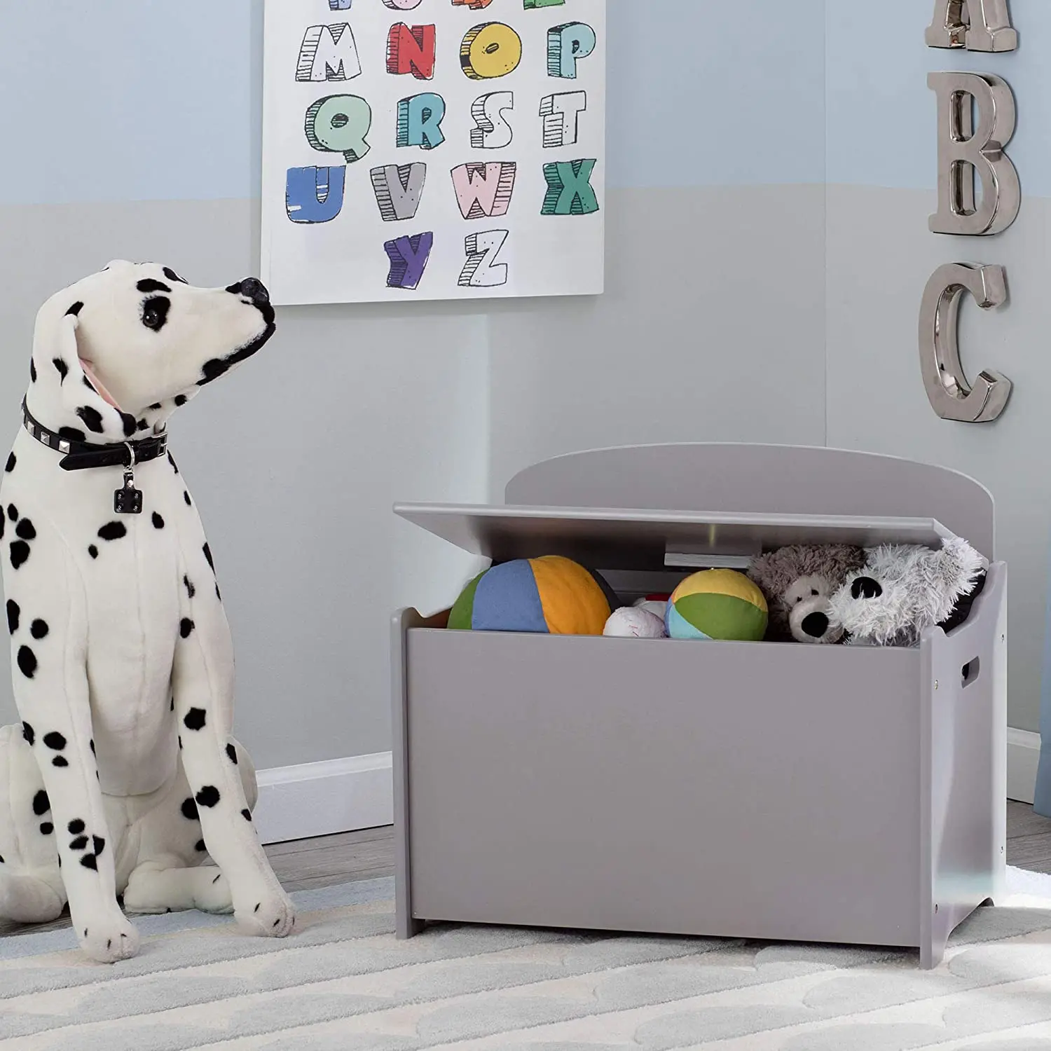 Modern Grey Kid Toy Cabinet Children's Storage Organizer Chest Box Unit ...