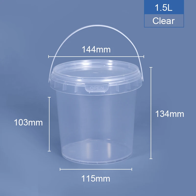 Wholesale Empty Plastic Buckets with Lids - 0.5L to 5L