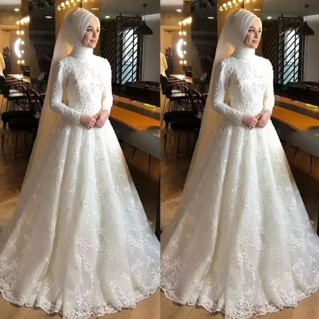2024 New Bride Wedding Long Sleeve High Waist White Dignified Elegant ...