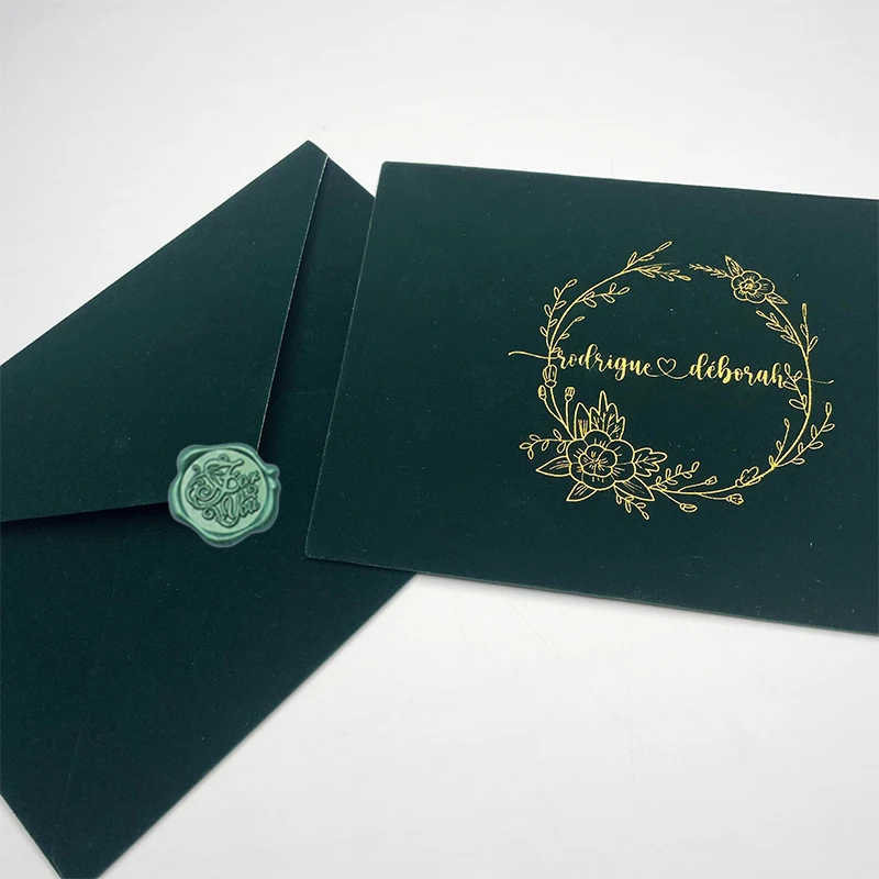 Luxury Red Velvet Envelopes - Elegant Wedding Invitations