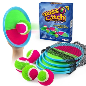 Oem Multi Color Self-stick Beach Toys Toss And Sticky Ball Paddle Catch ...