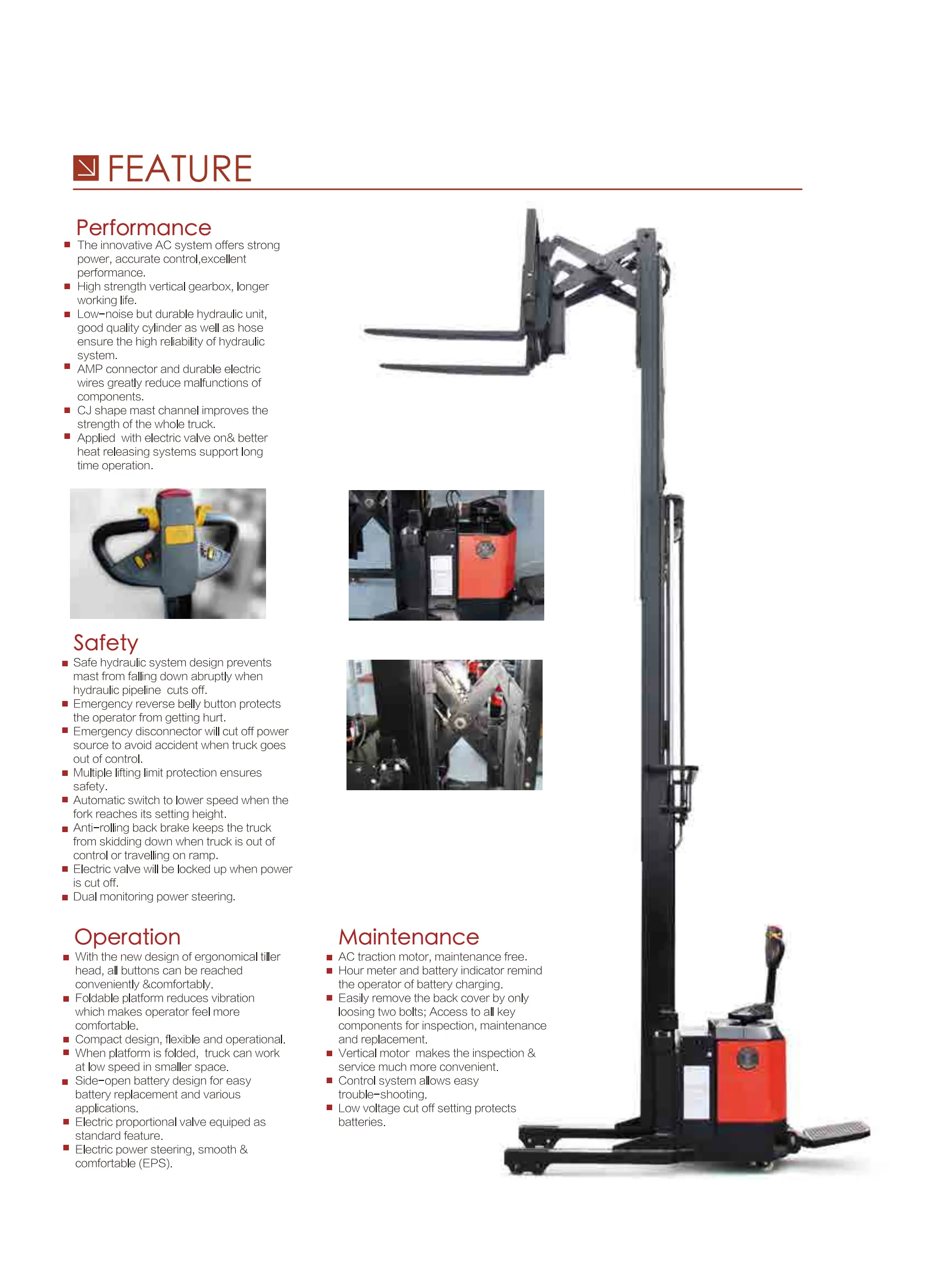 Deep Reach Stacker Scissor Mast Electric Forklift 135t 2t with Triplex ...
