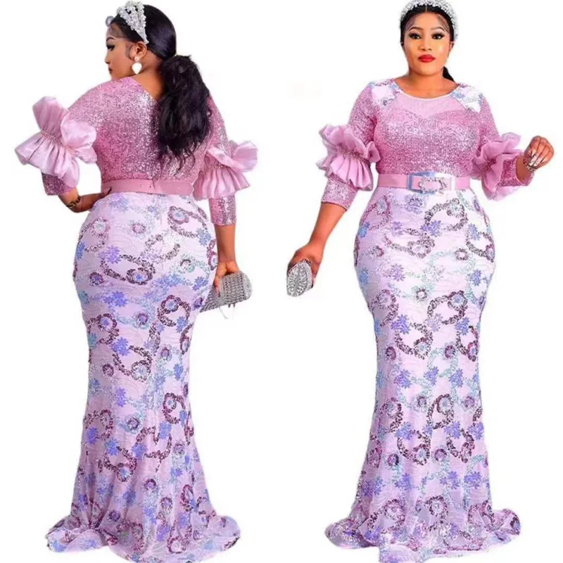 African Women Plus Size Evening Dresses Wedding Party Long Luxury