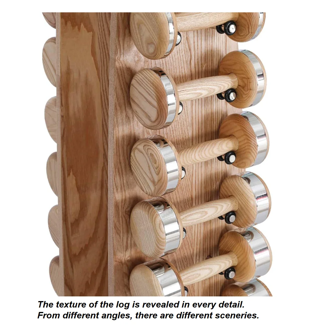Premium Weights High-end Stainless Steel Wooden Dumbbells with Log Ash ...