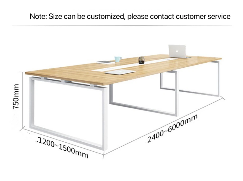 Modern Rectangular Metal Conference Table - Durable & Stylish