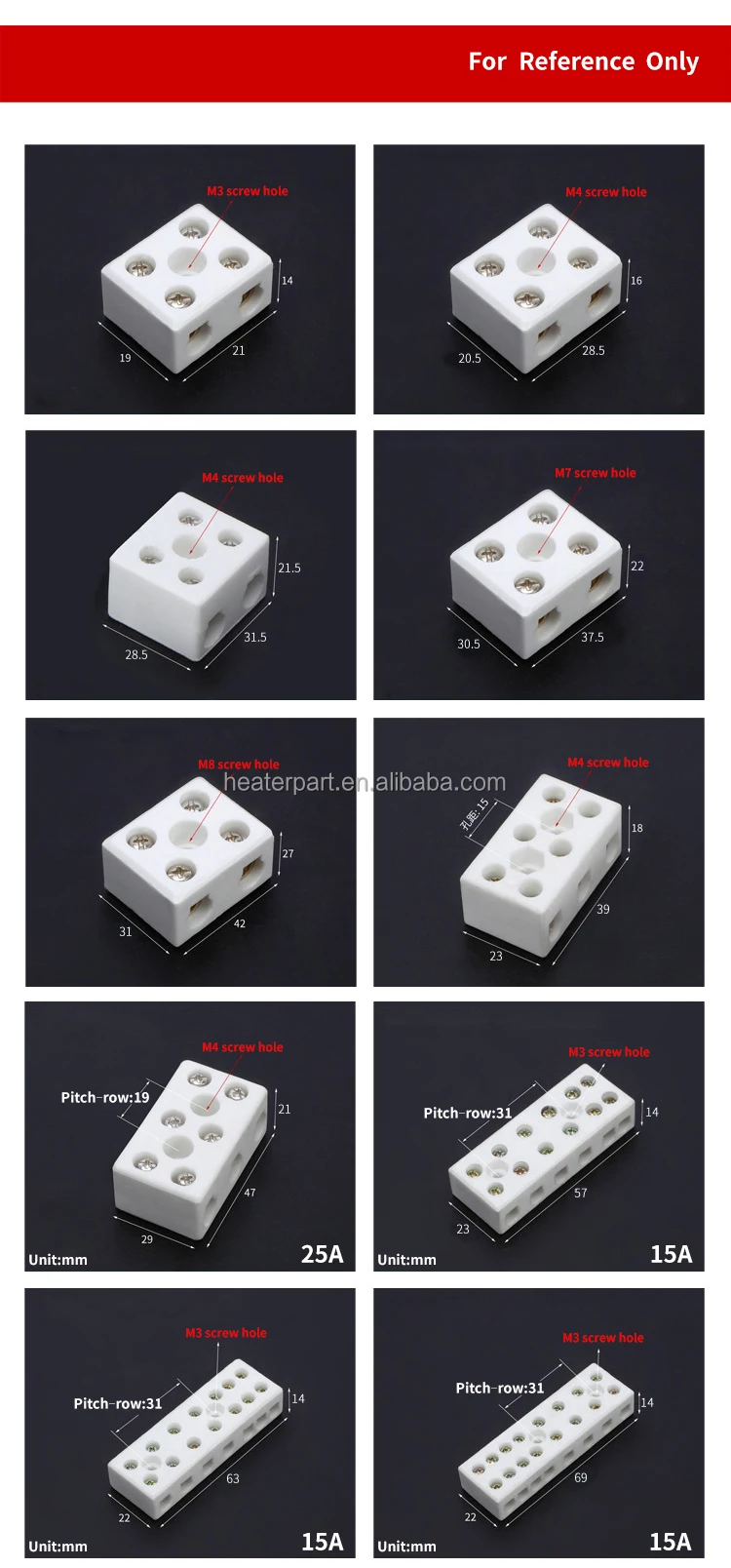 Directly Sale Ceramic Wire Terminal Block 1 2 3 5 8 Holes Ceramic ...