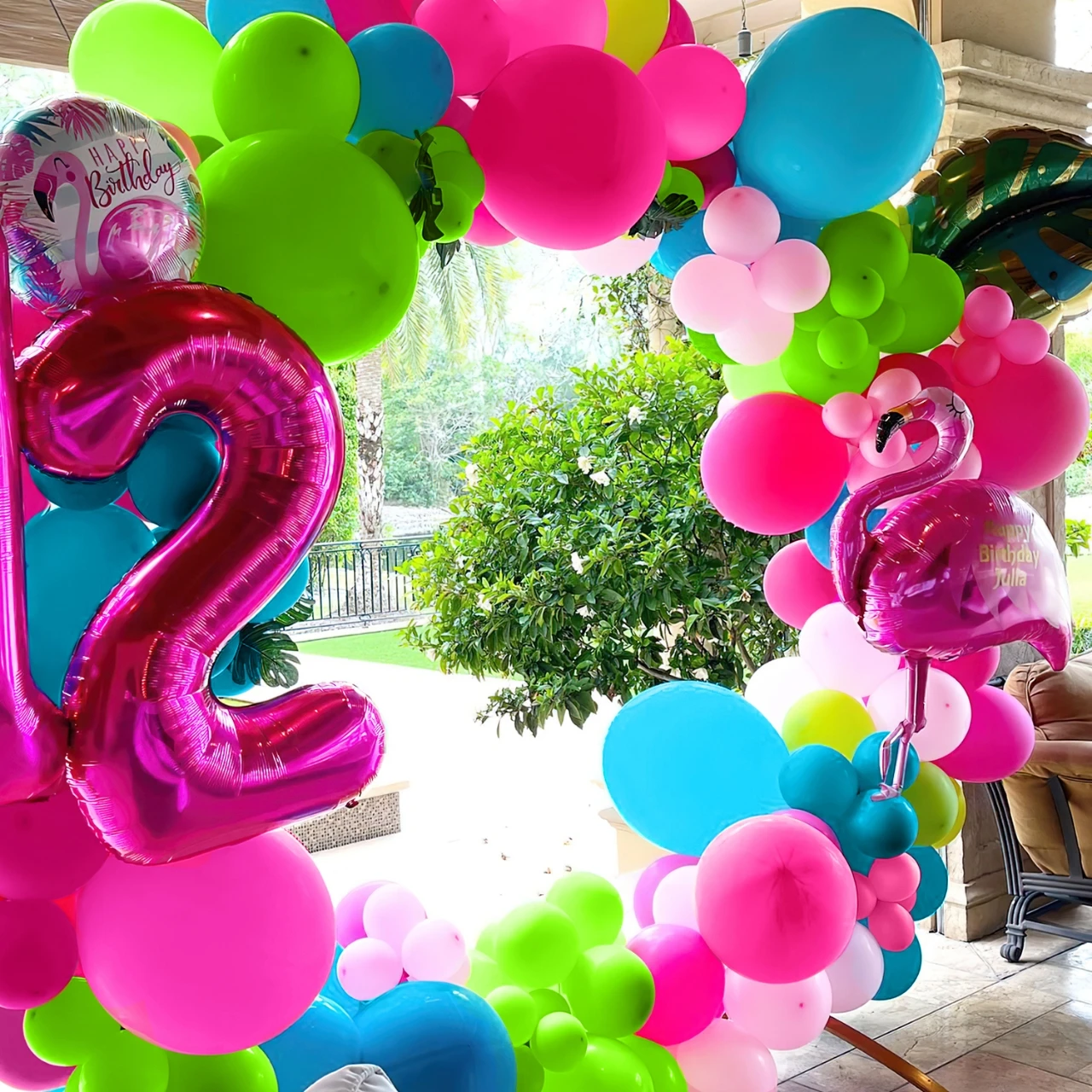 Flamingo Balloon Garland Arch Kit Latex Balloons for Summer Tropical ...