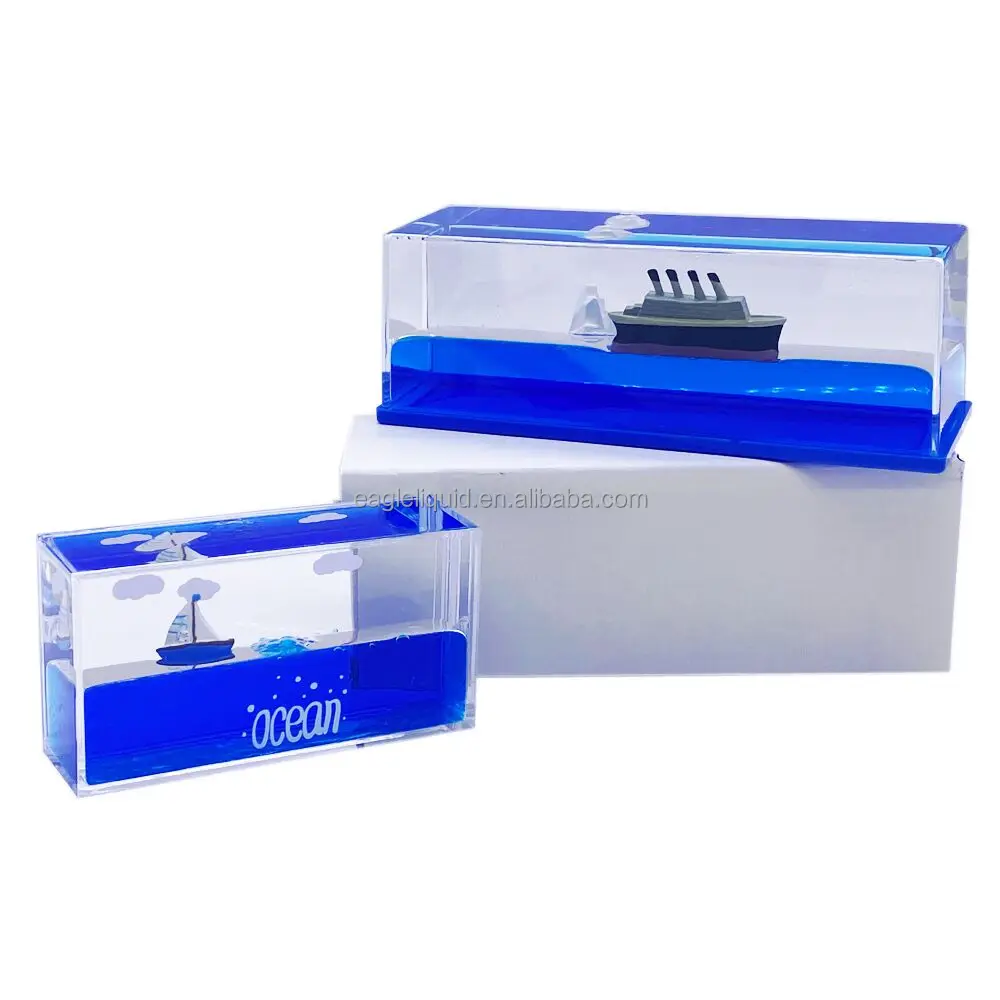 Liquid Wave Blue Water Paperweight - Cruise Ship Fluid Gifts
