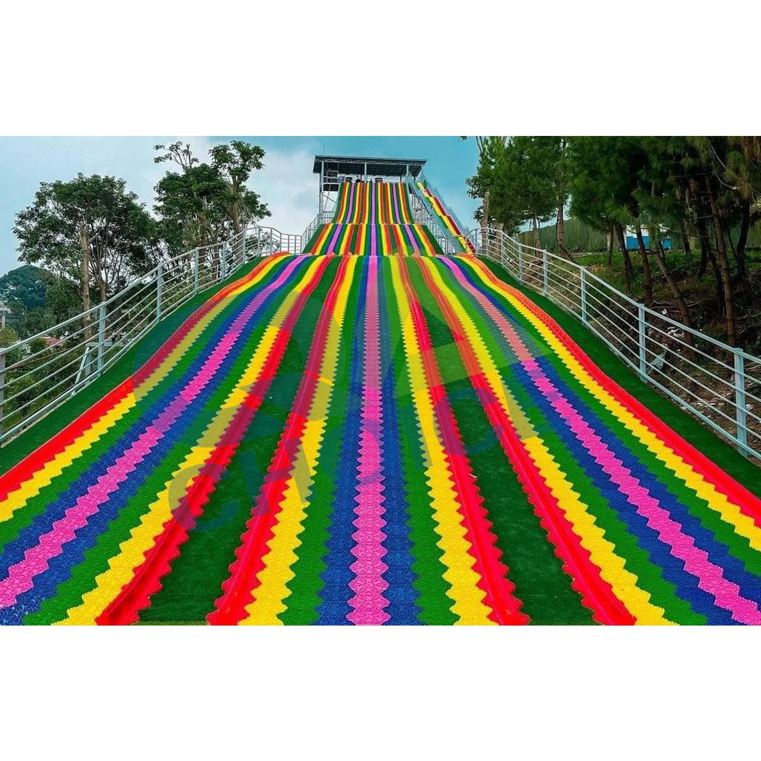 Outdoor Rainbow Slide Ride Plastic Colorful Slide Truck For Playground ...