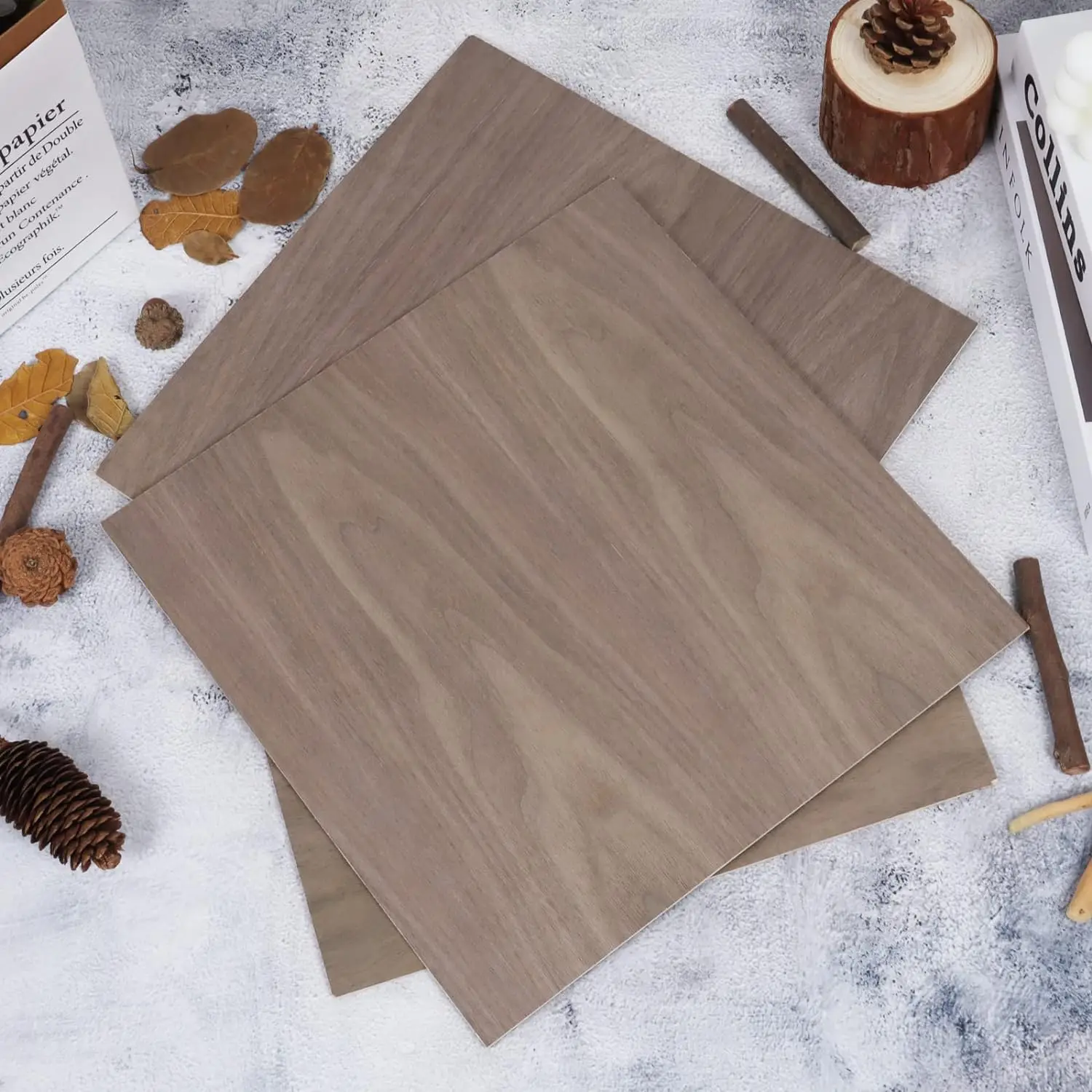 12" X 12" Craft Wood Walnut Sheets Thin Wood Slices Craft Project Board ...