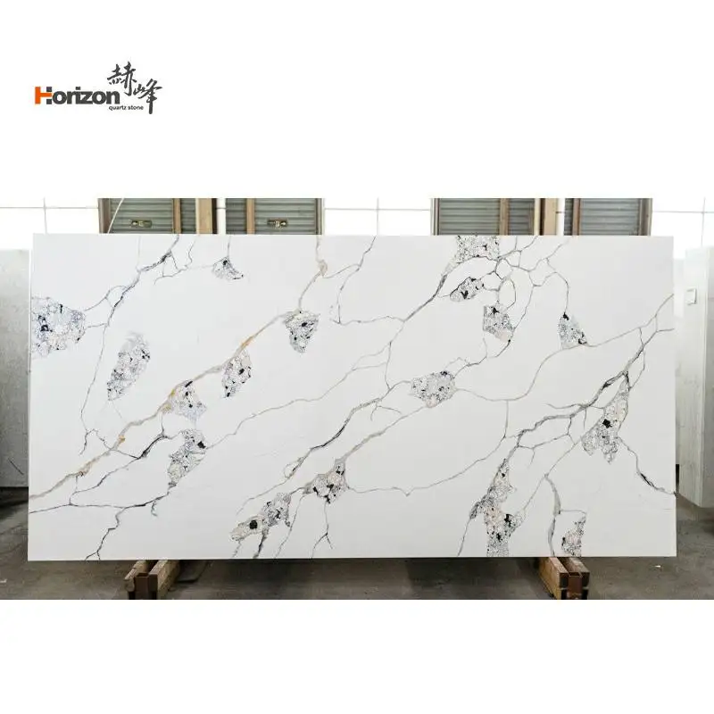 Horizon Calacatta Gold Snow White Quartz Countertop Quartz Slabs ...