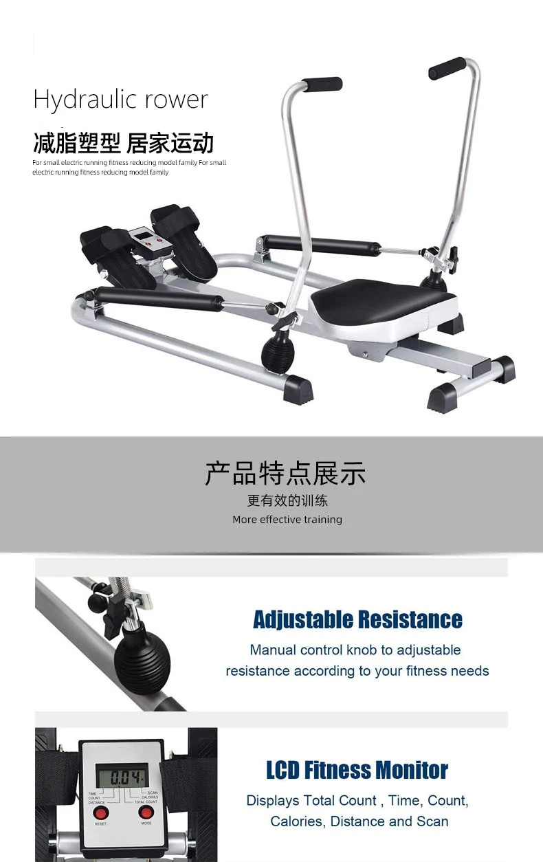 Hydraulic Rowing Machine Full Motion Rower With Adjustable Resistance ...