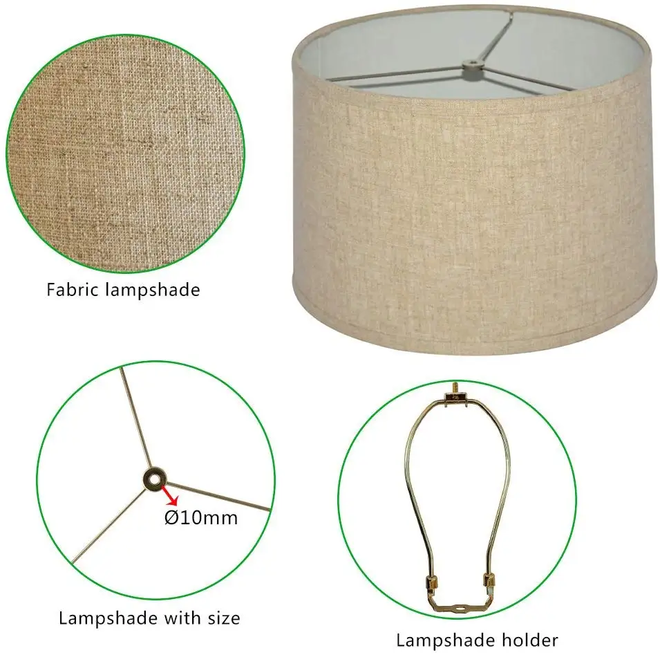 Modern Round Natural Linen Fabric Lamp Covers Shade For Table Lamp ...