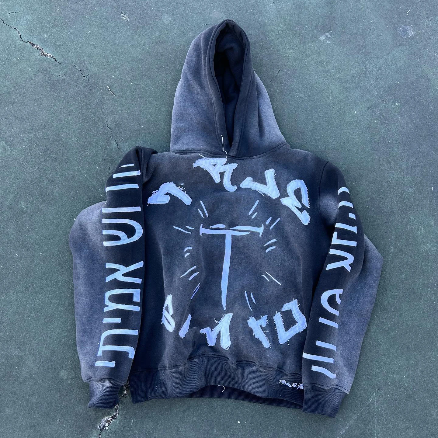 Clothing Manufacturer Custom Stacked Sweatpants Distressed Embroidery ...