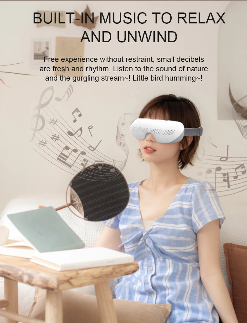 Wireless Air Pressure Vibration Eye Massager with Heating