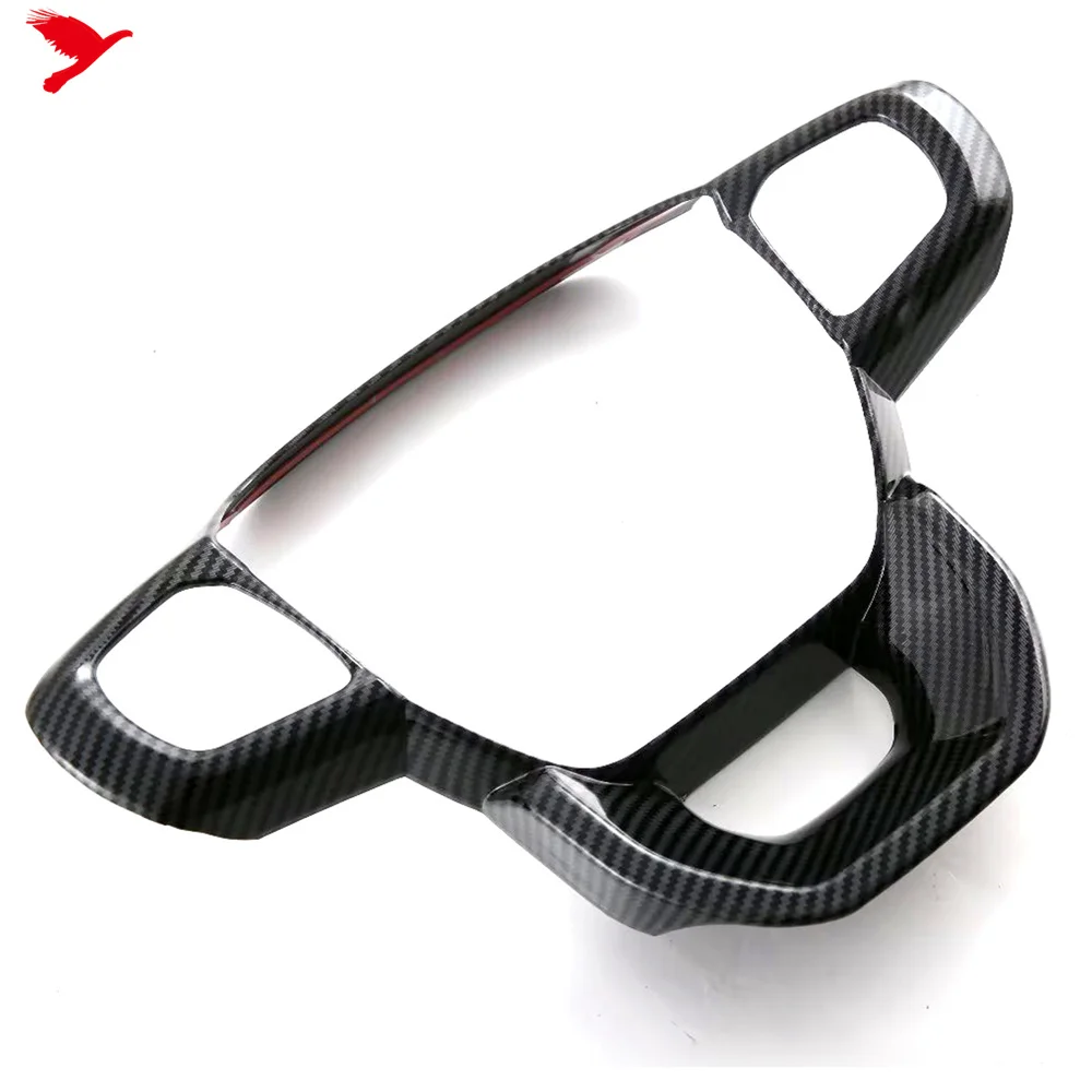 Steering Wheel Cover Trim ABS Carbon Fiber Black for Ford Ranger 2023-2024