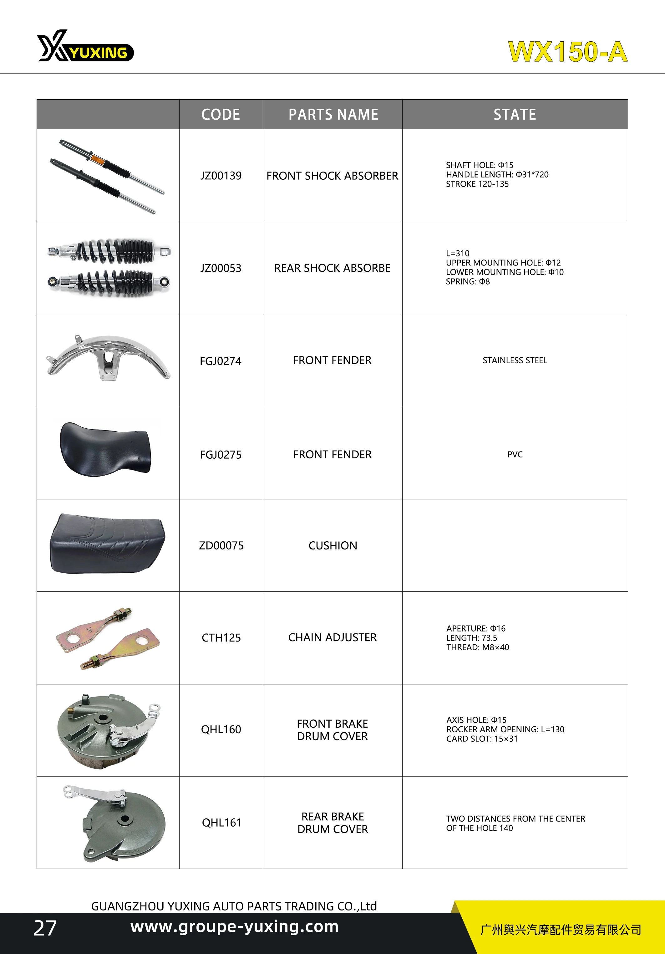 YUXING MOTOTAXI WX150-A Catalog| Alibaba.com