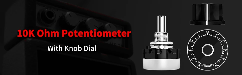 10K Potentiometer with Knob - Carbon Film Rotary Control