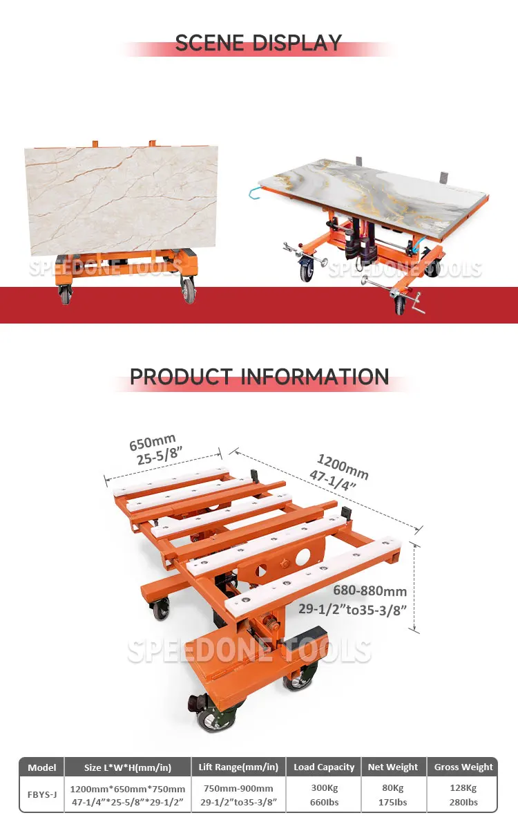 Marble Granite Slab Transport Cart Rack - Glass Moving Trolley