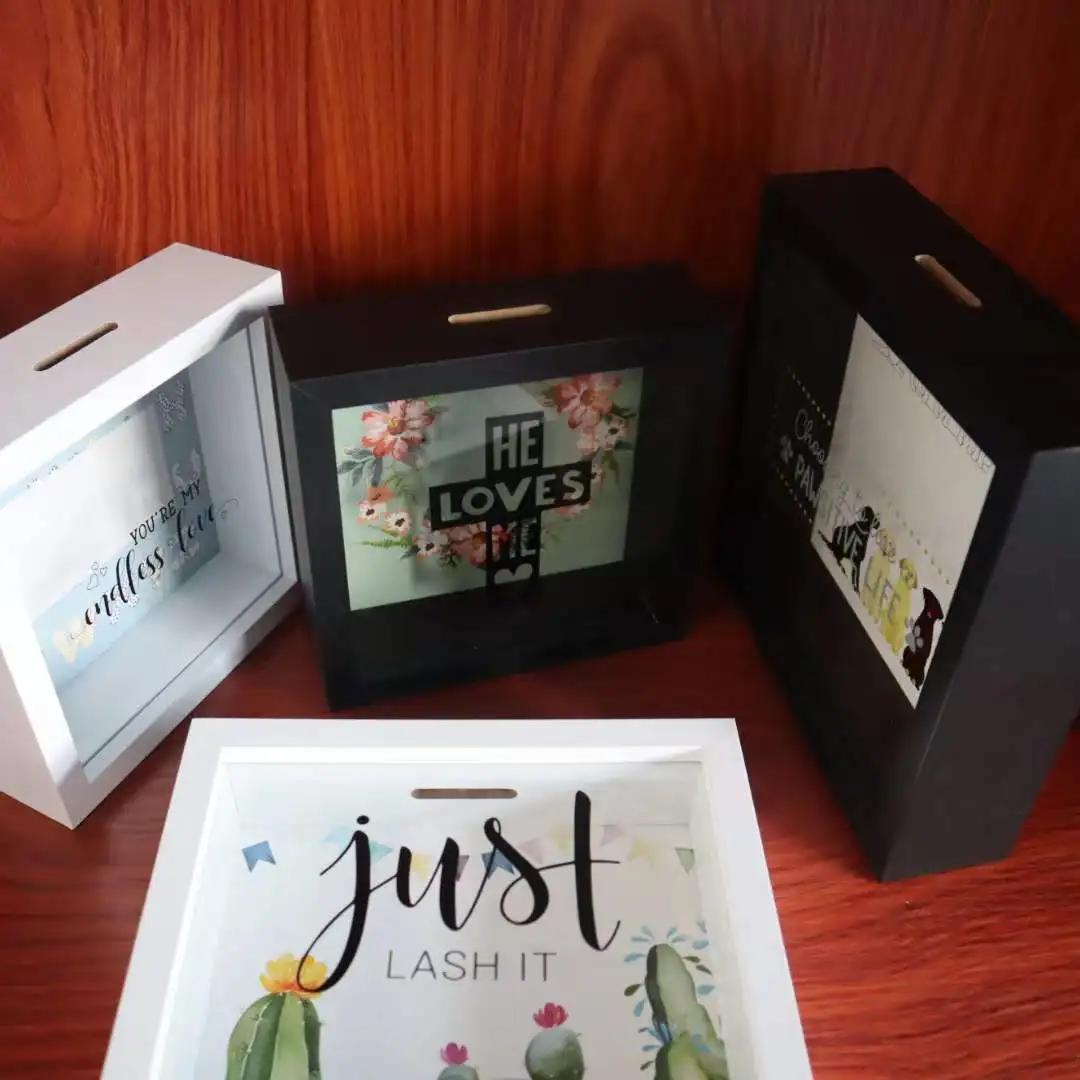 Mdf Cute Rectangular Piggy Bank For Kids Coin Bank Storage Container ...