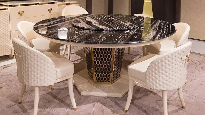 Luxury Modern Round Dining Table With Chairs For Dining Room Dining ...