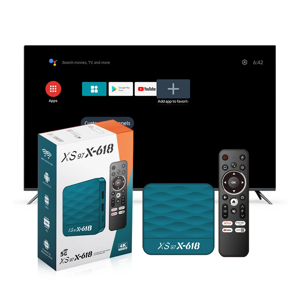 XS97 X-618 2024 Android TV Box 4GB 32GB 1080P 4K 8K Private Mode HDR10 ...