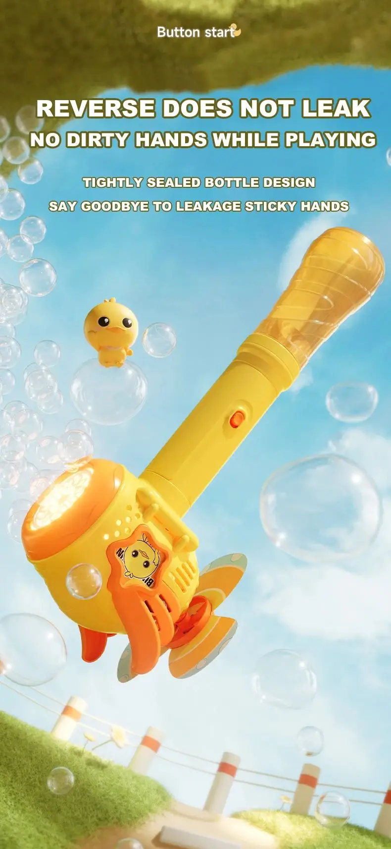 Huiye Popular Duck Bubble Machine Toys Summer Outdoor Bubble Wand Shape ...