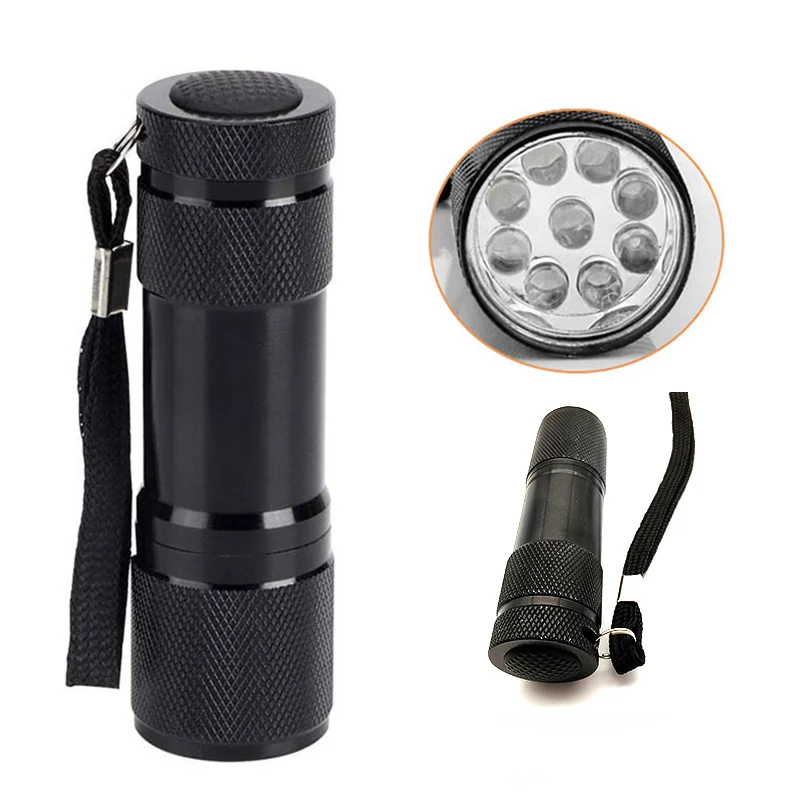 Powerful Portable Super Bright 9 LED Mini Flashlight Small Torch Pocket ...