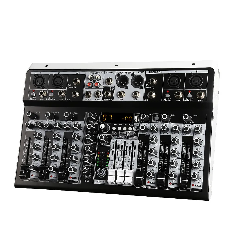 KFKD KP8 Professional Mixer 8-Channel Bluetooth Mixer with ...