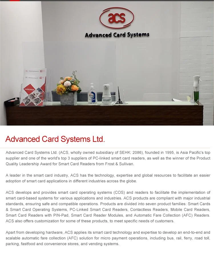 Original Advanced Card Systems Acs Acr1222l Visual Vantage Usb Nfc Reader With Lcd Contactless ...
