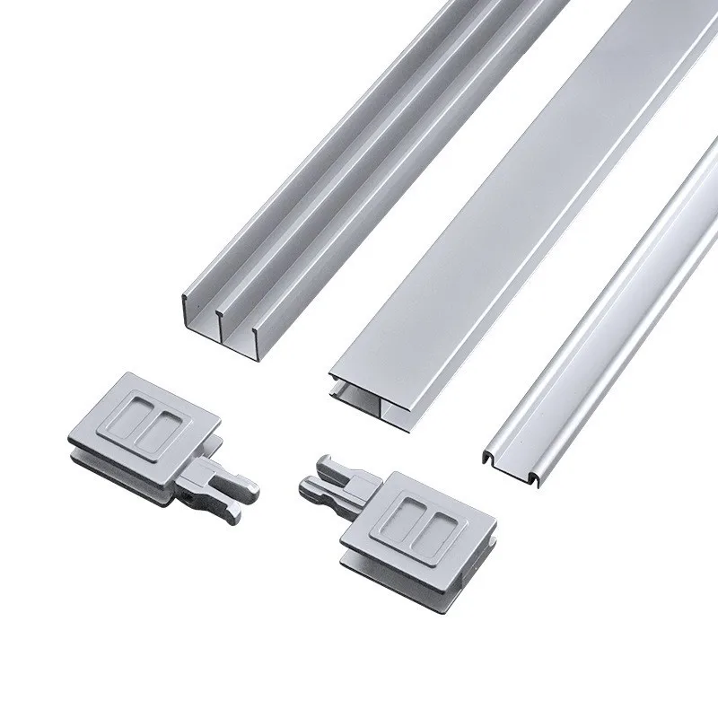 Matt Silver Aluminum Rail Profile Sliding Tracks For Showcase Door ...