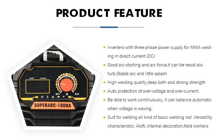 SUPERARC-180HA IGBT Inverter MMA Welding Machine Portable 220v 180a