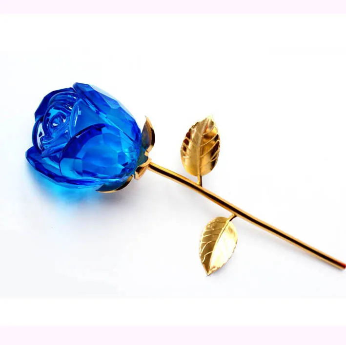 Crystal Rose With Gold Stem Bomboniere Favour Mh-h0121 - Buy Crystal ...