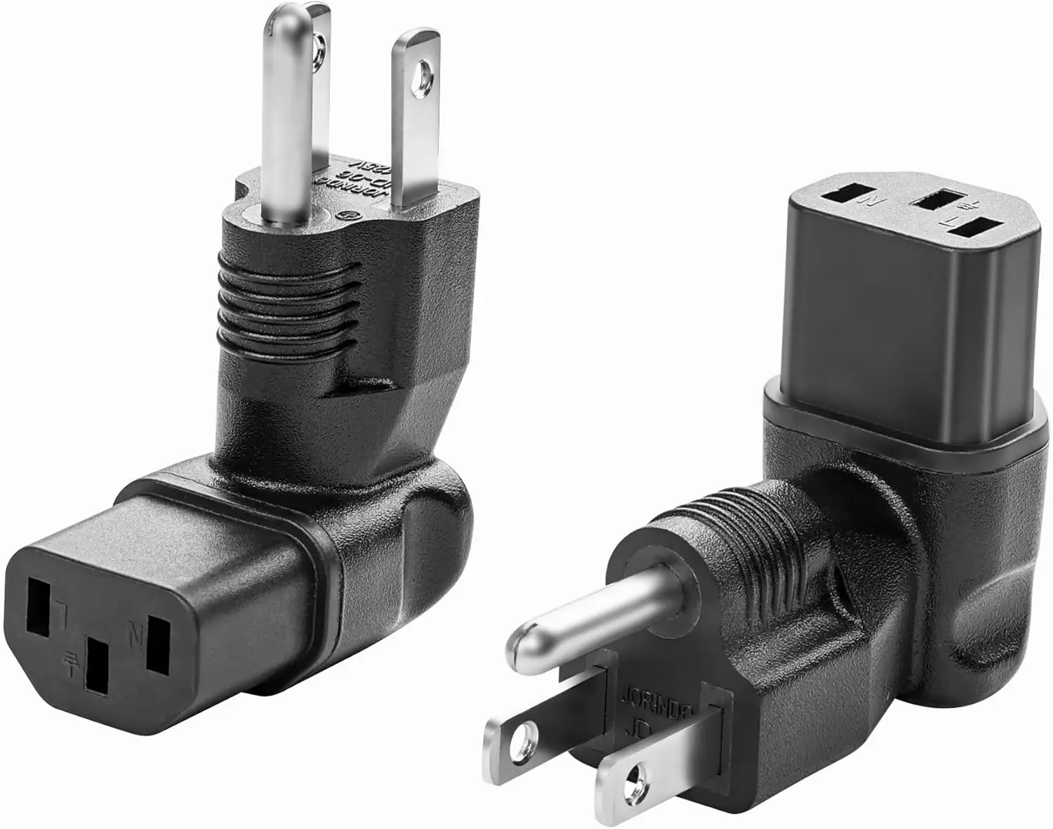 90 Degree NEMA 5-15P to C13 Female 10A/125V Computer Power Extension ...