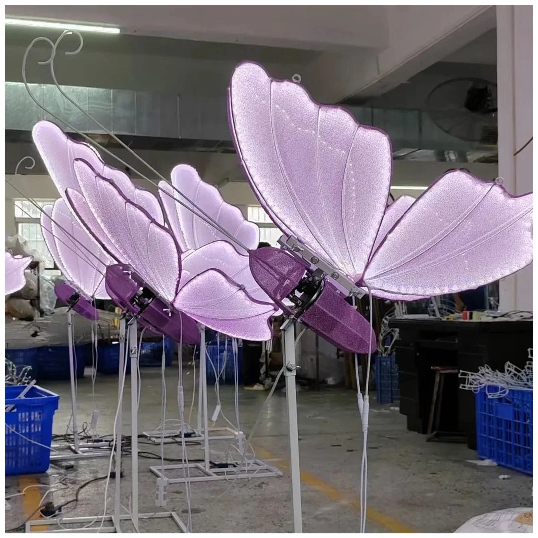 Luxury Purple LED Giant Large Lighted Luminous Butterfly Road Lead ...
