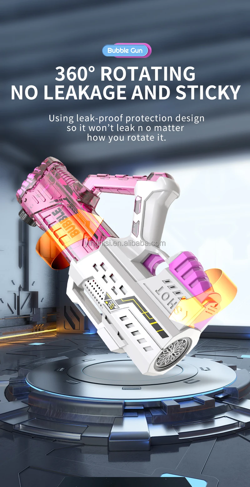 Transparent Color Bubble Gun - Fun for Kids & Adults