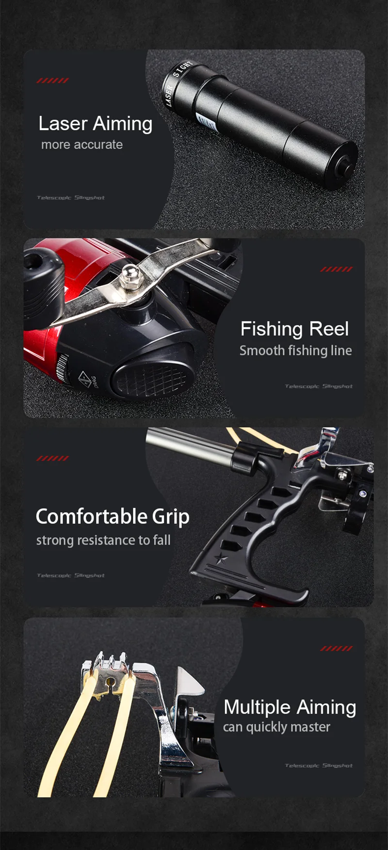 SYQT Laser Long Rod Telescopic Catapult Remote Hunting Slingshot