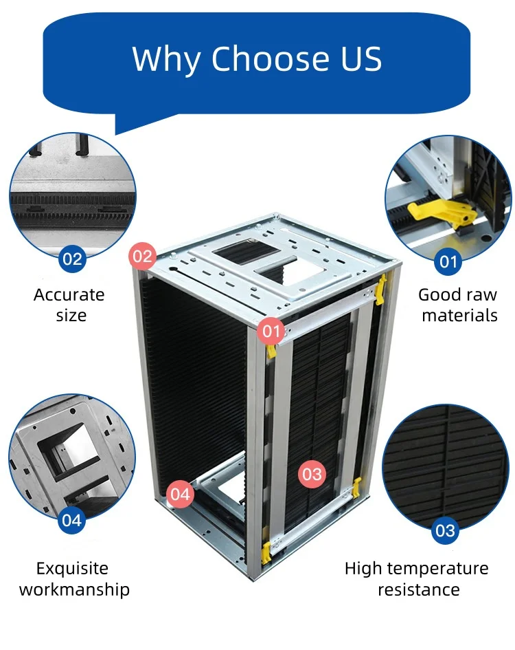 Adjustable Aluminum ESD PCB Storage Rack Antistatic SMT PCB Magazine ...