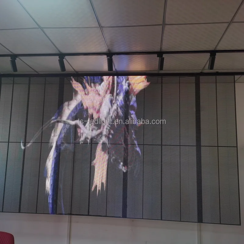 Full Color Adhesive Super Slim Display Indoor Outdoor Curtain Glass ...