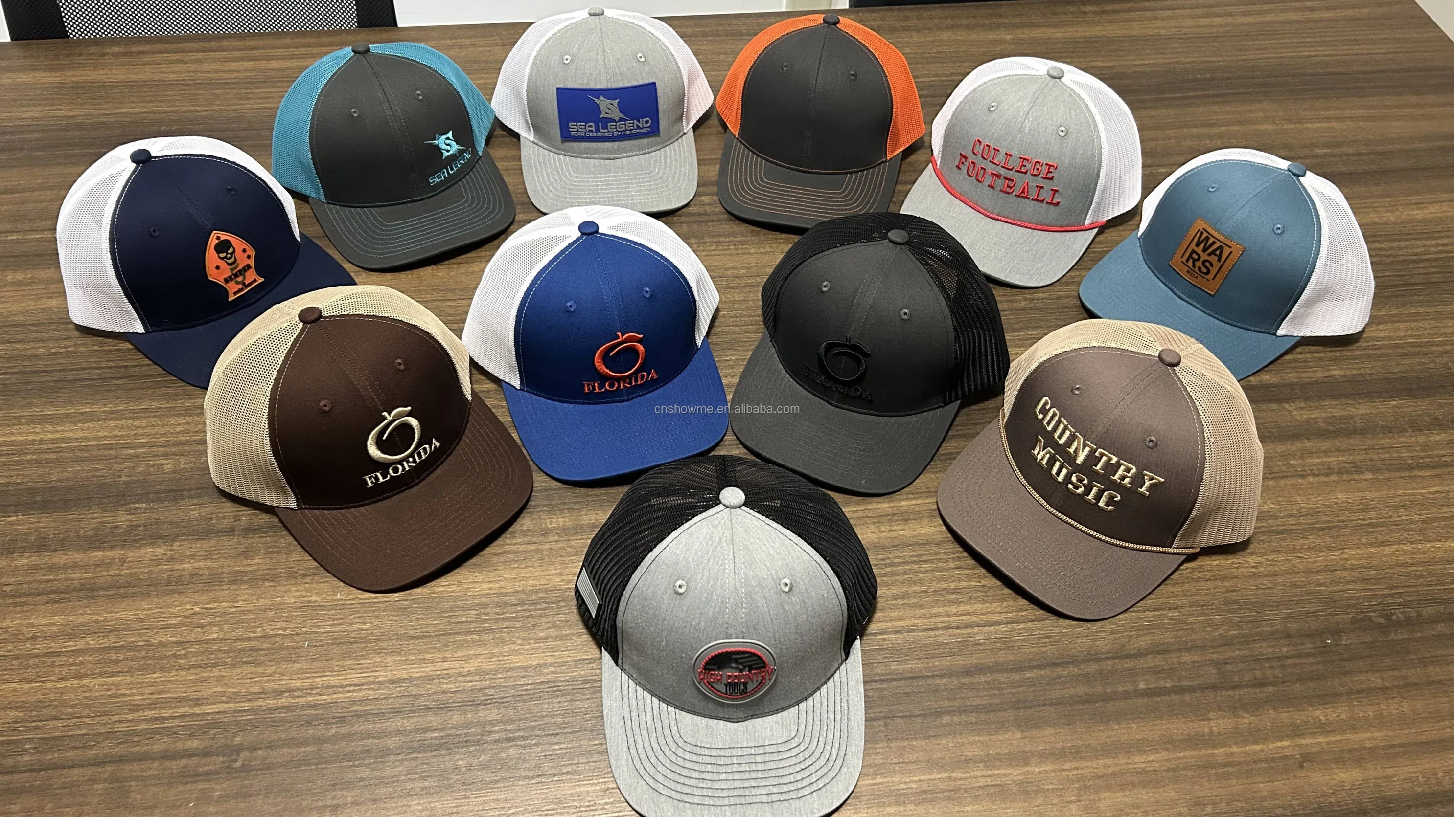 Custom Logo 5 Panel Mesh Printed Embroidery Logo Patch Foam Mesh ...