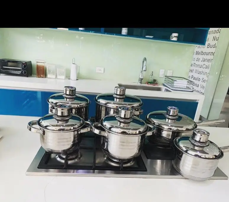 Inox Cooking Set of Surgical Steel Pots with Thermo Control