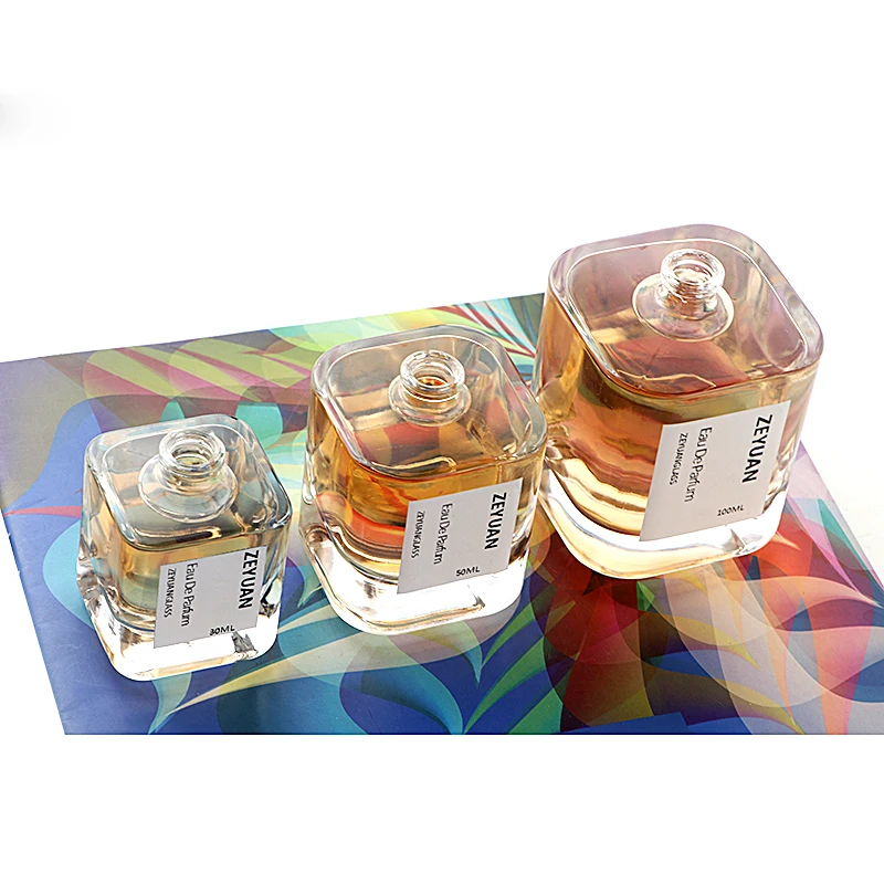 Custom Square Cube Perfume Bottle 30ml 50ml 100ml Clear Spray Perfume ...