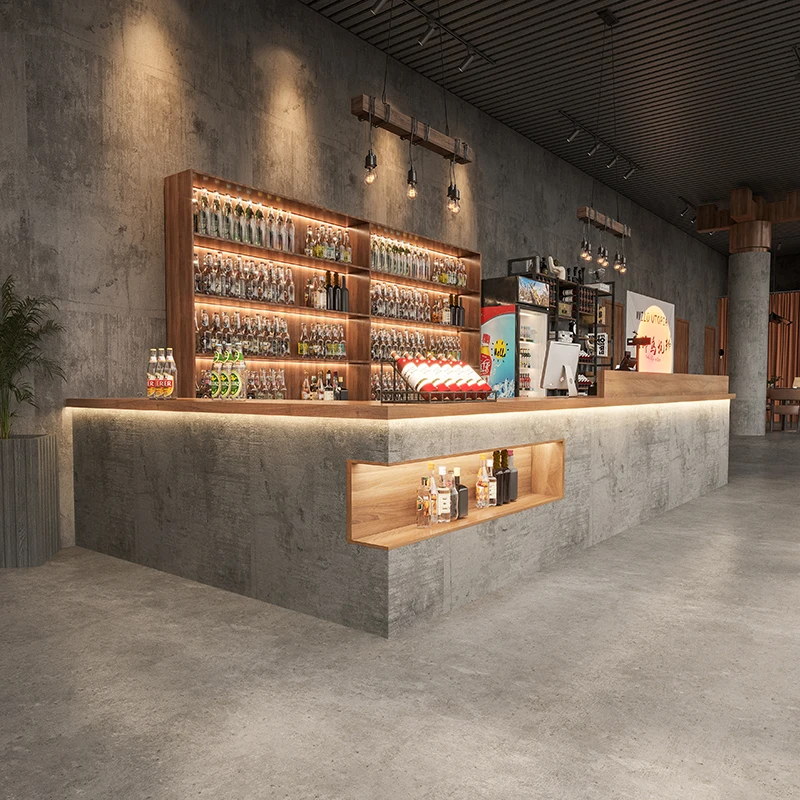 Luxury Design LED Artificial Quartz Stone Slab Bar Counters