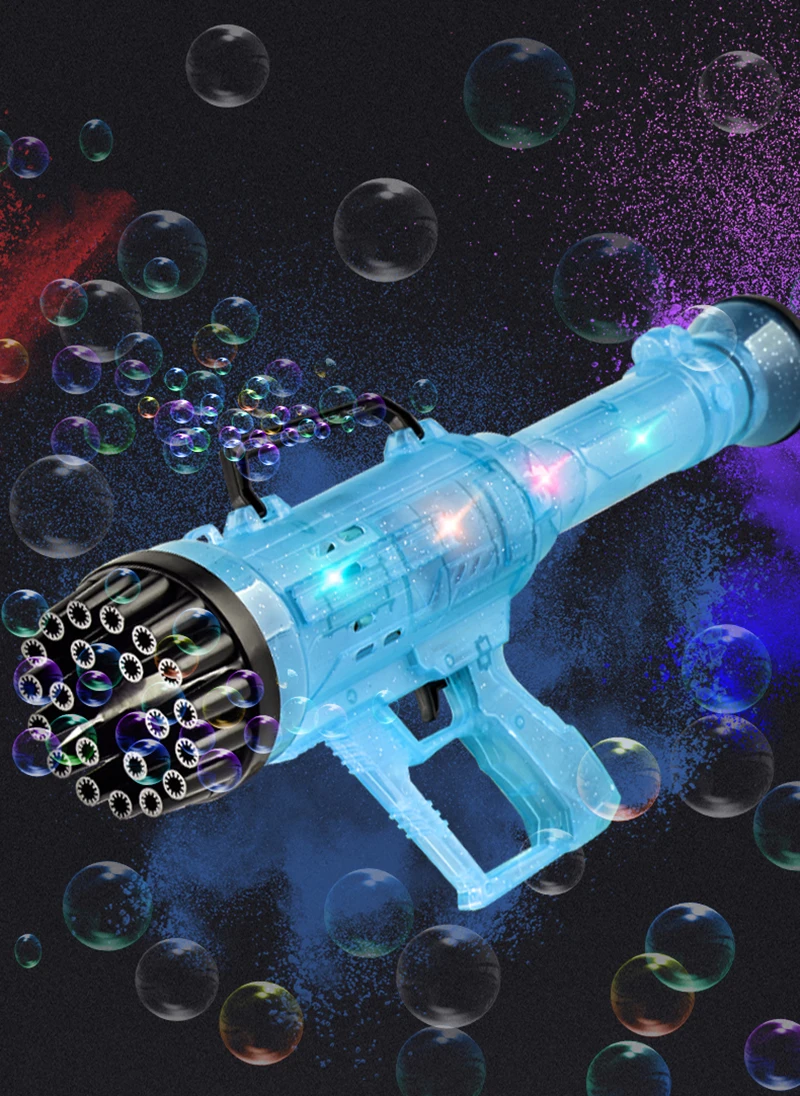 Outdoor Rocket Boom Machine Kids Electric Toy - 21 Hole Bubble Gun Shooter