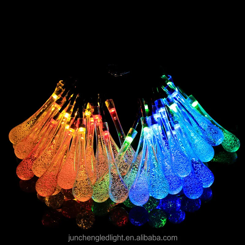 Outdoor Solar Fairy Light Water Drop Design 12m Ip65 Waterproof Garland ...